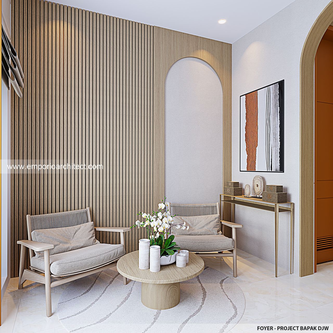 Desain Foyer Rumah Modern 3 Lantai Bapak DJW di Jakarta 47778 - Desain ...