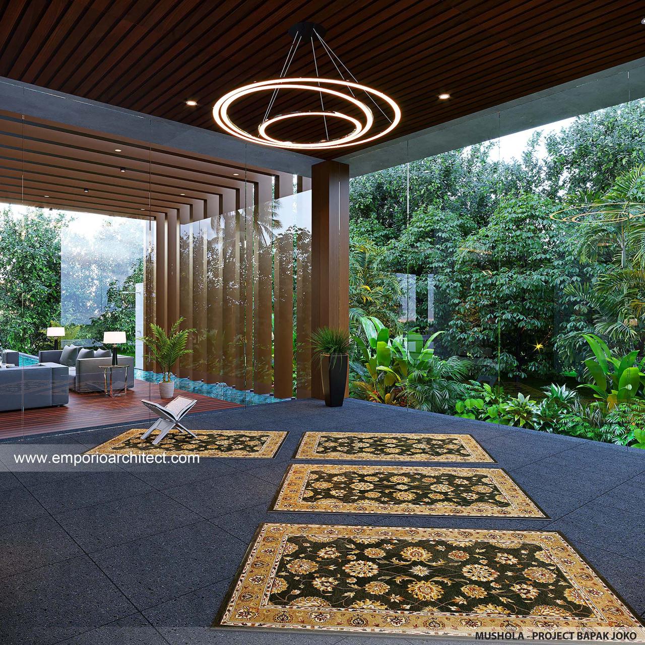 Desain Mushola Rumah Modern 3 Lantai Bapak JKO di Sentul, Bogor 29122 ...