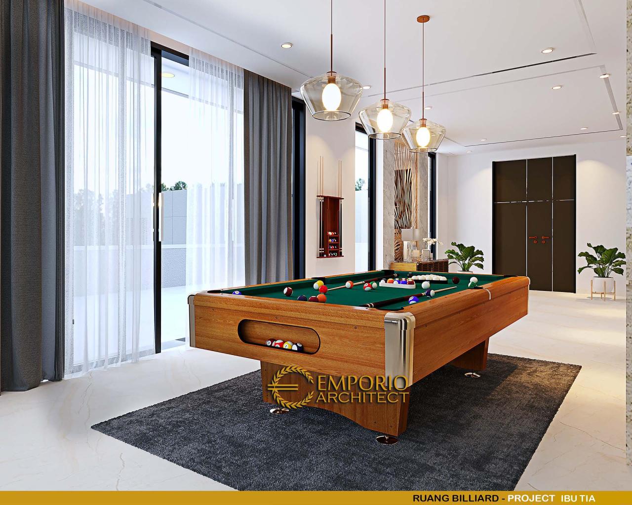Desain Ruang Billiard Rumah Modern 3 Lantai Ibu TY di BSD, Tangerang ...