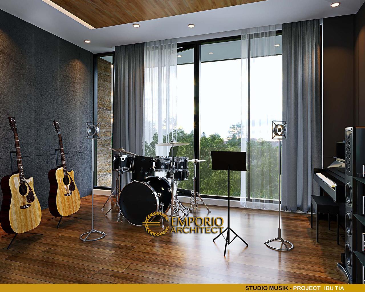 Desain Studio Musik Rumah Modern 3 Lantai Ibu TY di BSD, Tangerang ...