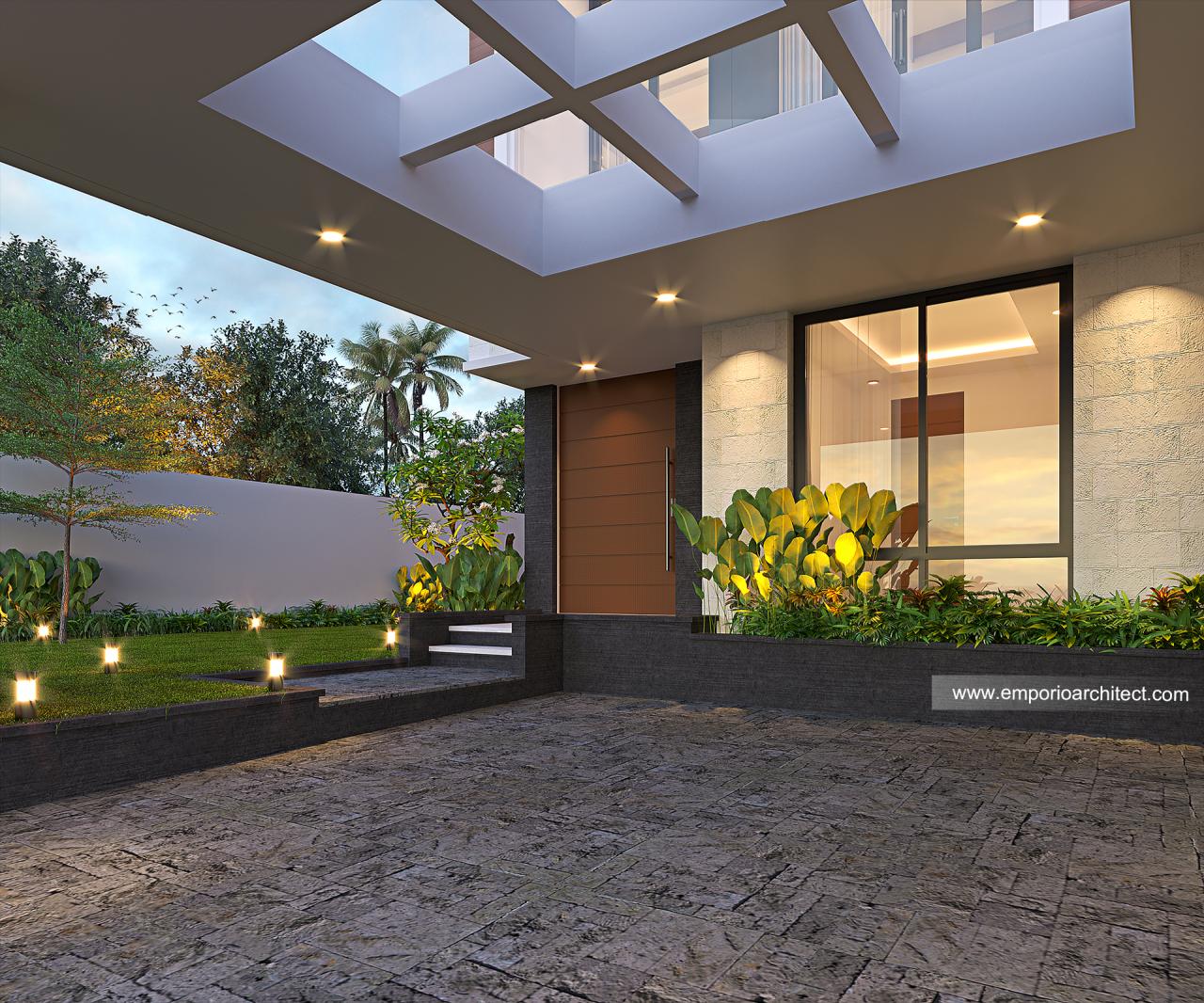 Mr. Axel Modern House 3 Floors Design - Palembang 21773 - Front View ...