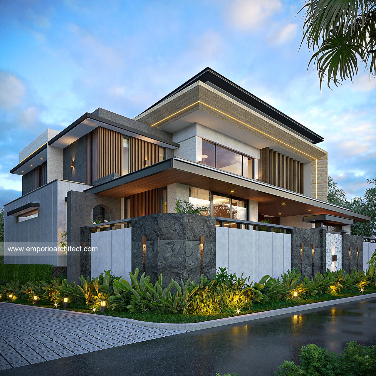 Desain Tampak Depan Dengan Pagar Rumah Modern 3 Lantai Bapak WRS di ...