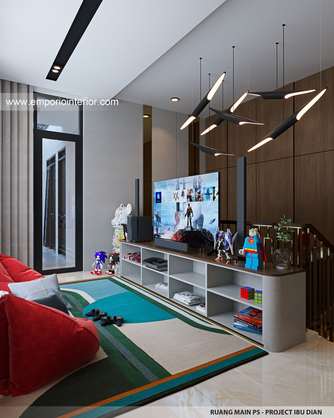 Desain Ruang Bermain PS Rumah Modern 3 Lantai Ibu DNA di Jakarta 35445 ...