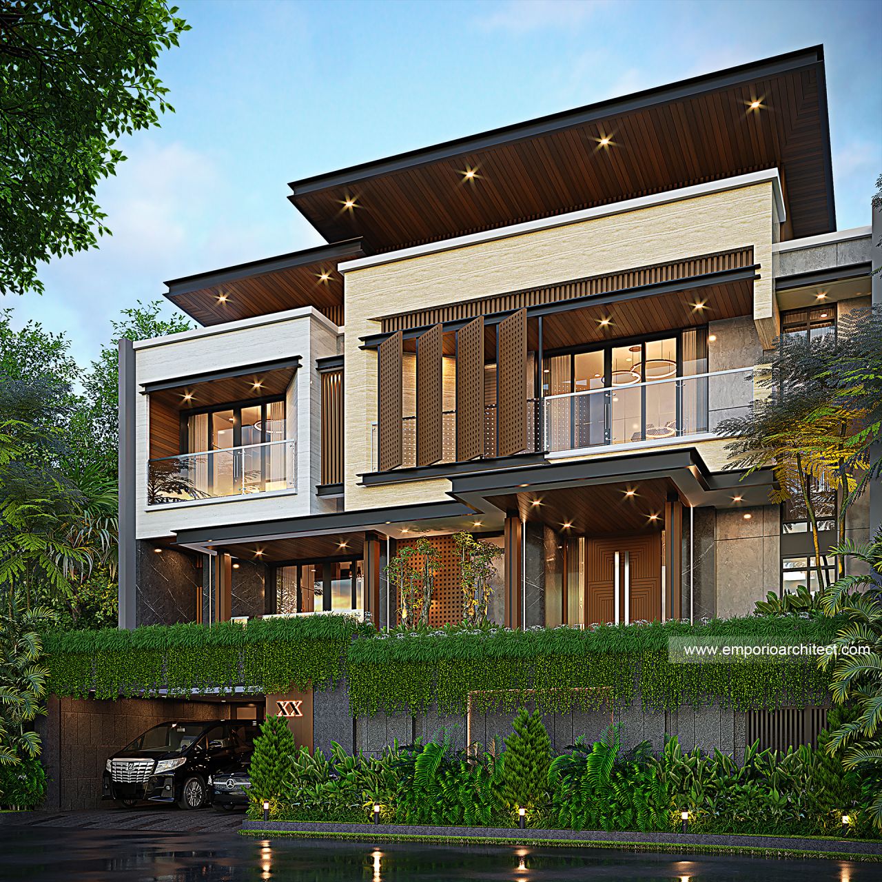 Mr. ADN Modern House 3 Floors Design - Balikpapan 46905 - Modern House Facade
