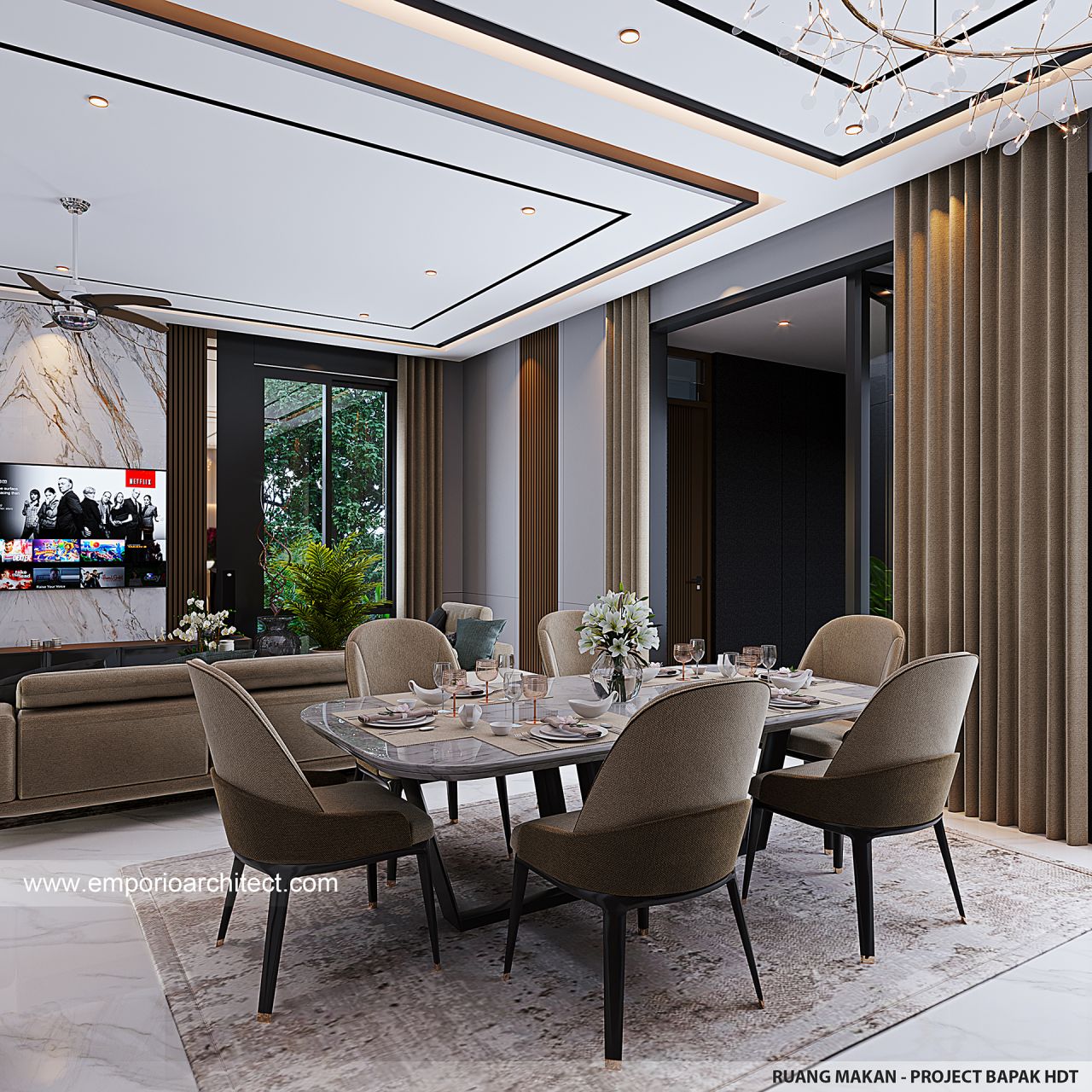 Desain Ruang Makan Rumah Modern 3 Lantai Bapak HDT di Semarang 43415 ...