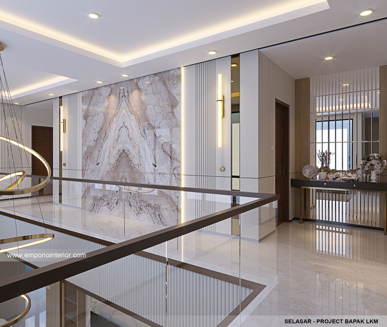 Desain Selasar Rumah Modern 3 Lantai Bapak LKM di Pasar Minggu, Jakarta ...