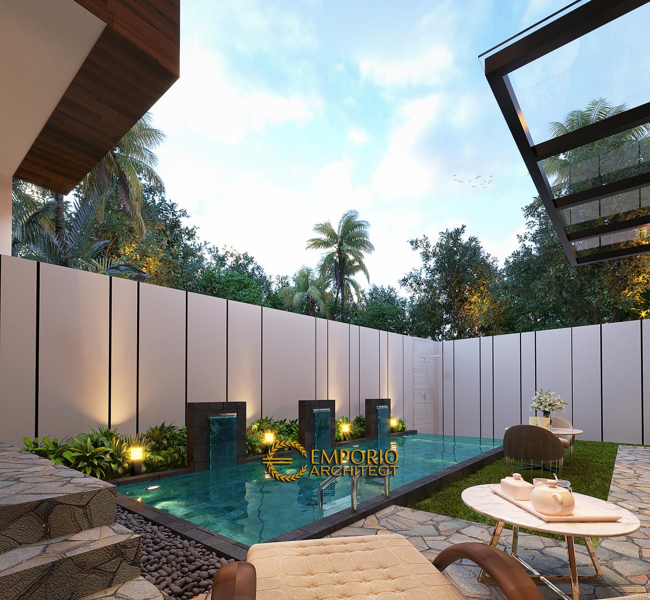 Desain Tampak Detail Belakang 2 Rumah Modern 3 Lantai Ibu Cindy di ...