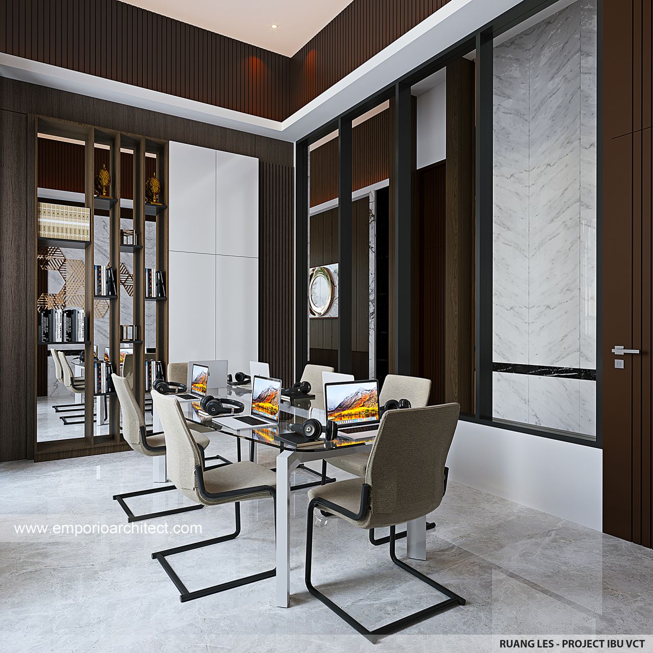 Desain Ruang Les (Ruang Belajar) Rumah Modern 3 Lantai Ibu VCT di ...