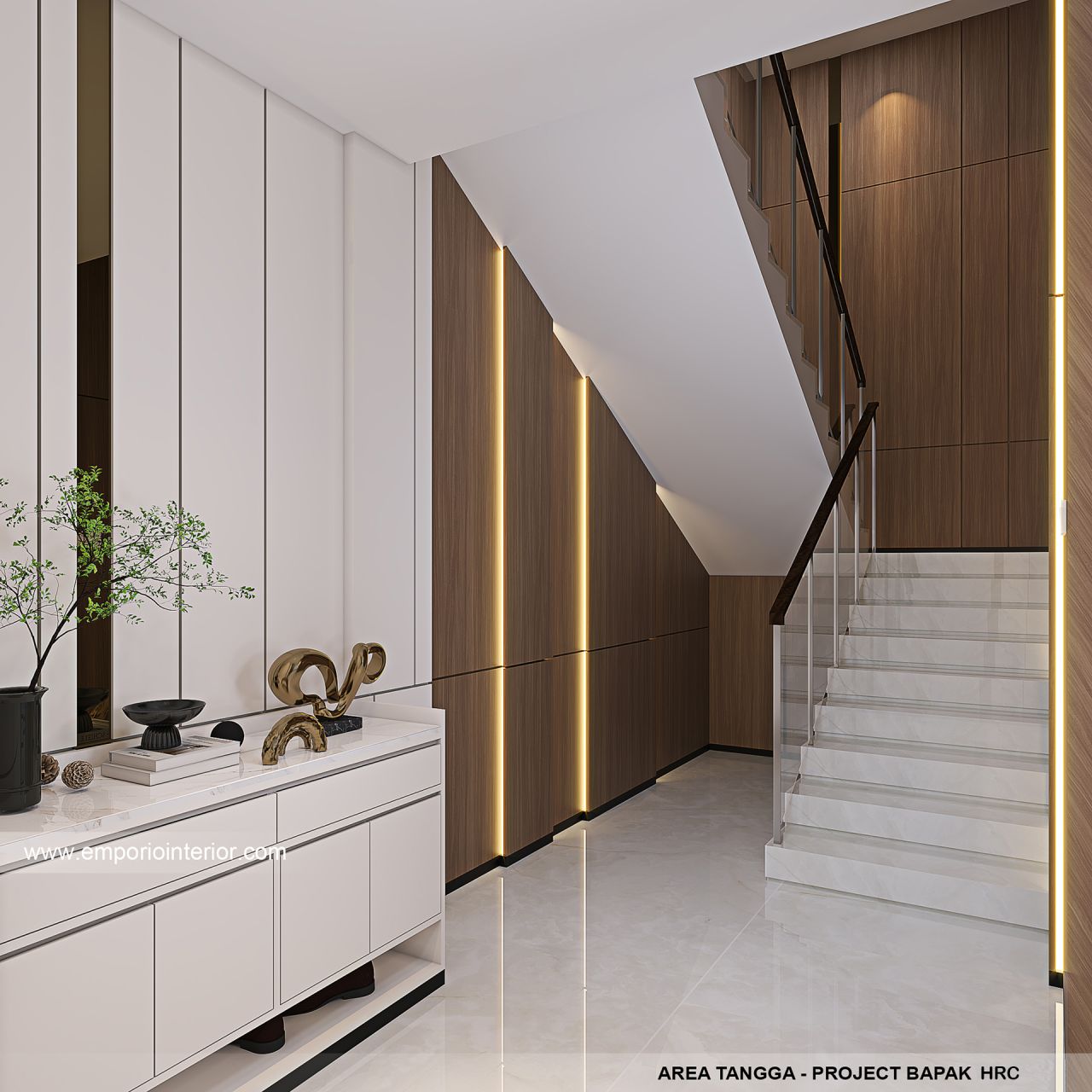 Desain Area Tangga Rumah Modern 3 Lantai Bapak HRC di Jakarta 42260 ...