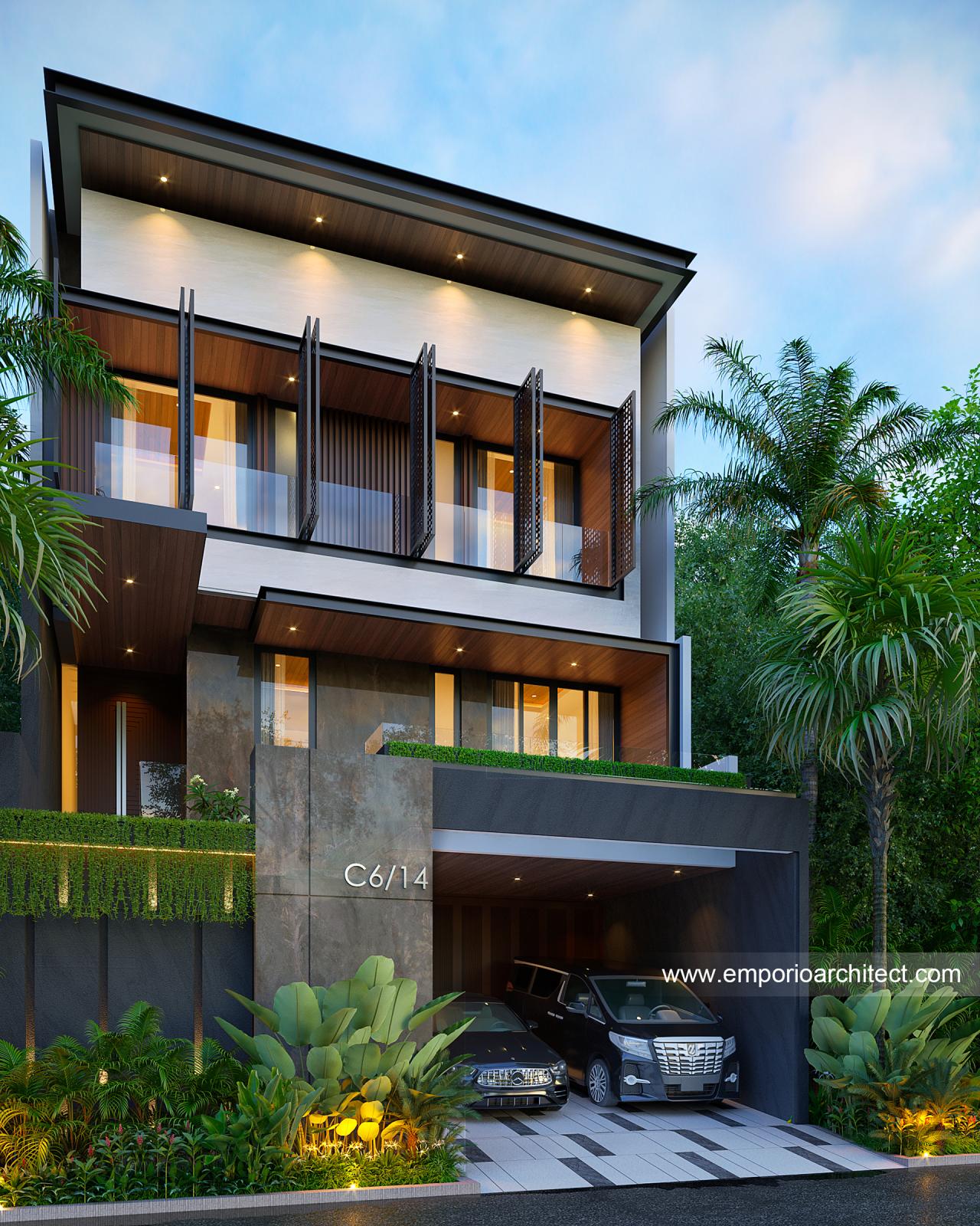 Mr. HRC Modern House 3 Floors Design - Jakarta 34048 - Modern House Facade