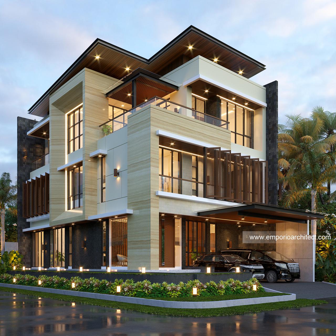 Desain Rumah Modern 3 Lantai Ibu Aurelia di Tangerang