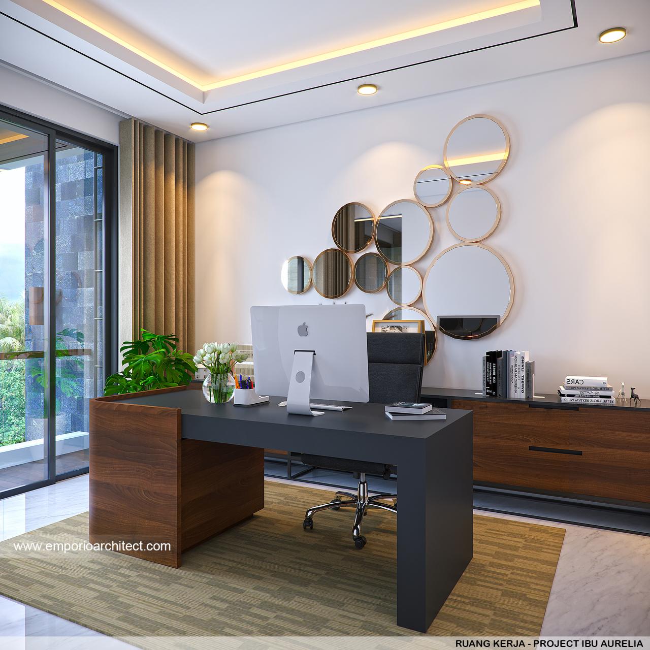 Mrs. Aurelia Modern House 3 Floors Design - Tangerang 22566 - Work Room ...