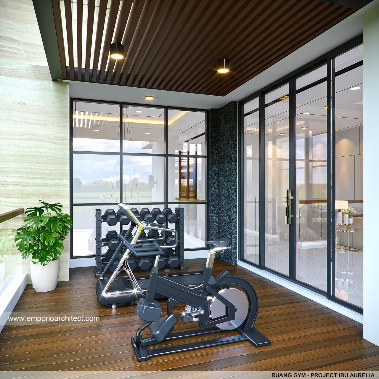 Desain Ruang Gym Rumah Modern 3 Lantai Ibu Aurelia di Tangerang 22567 ...