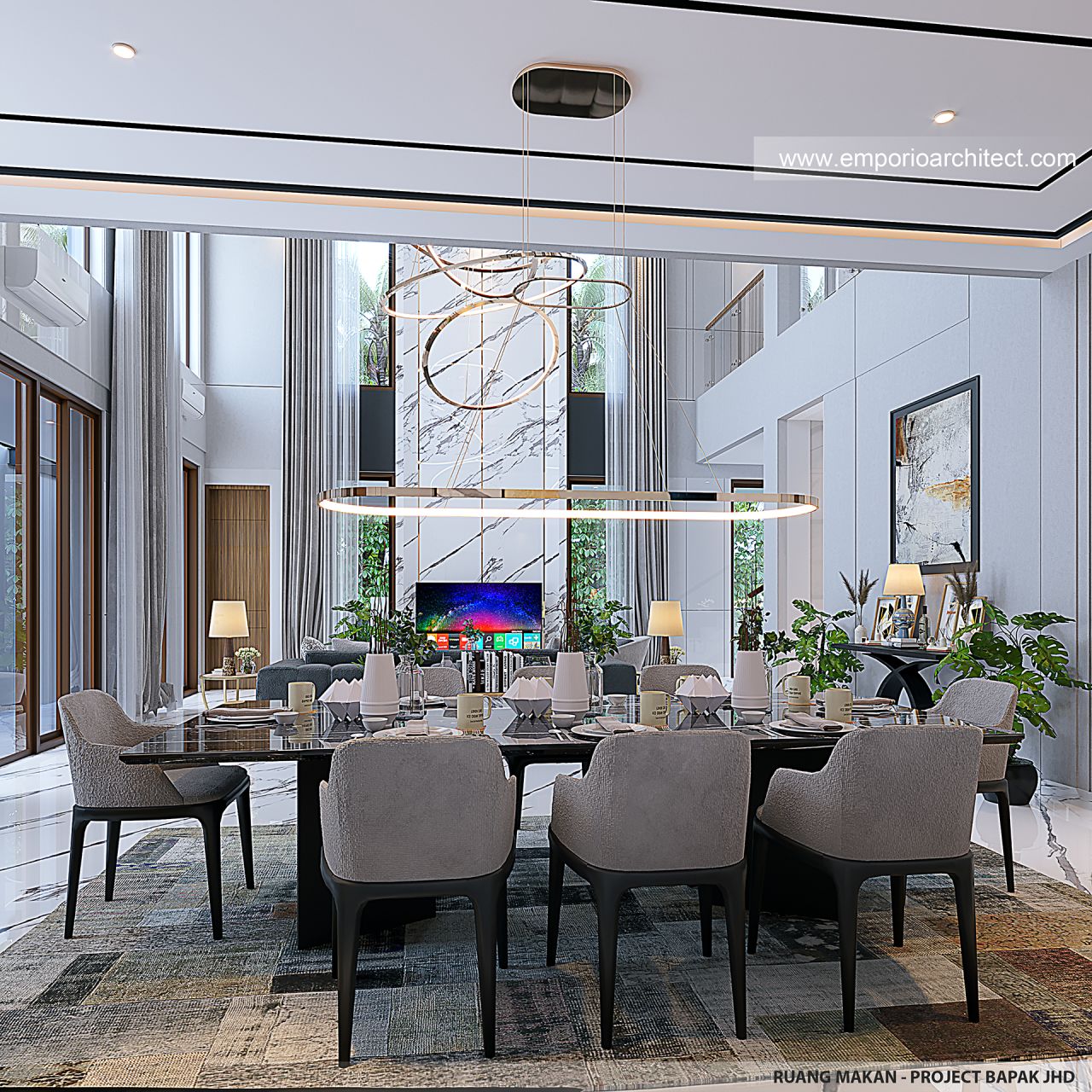 Desain Ruang Makan Rumah Modern 3 Lantai Bapak JHD di Balikpapan 41079 ...