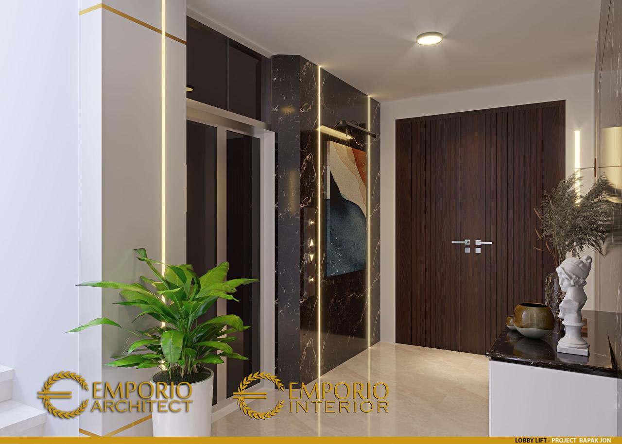 Desain Lobby Lift Rumah Modern 3 Lantai Bapak Jon di Jakarta Selatan ...