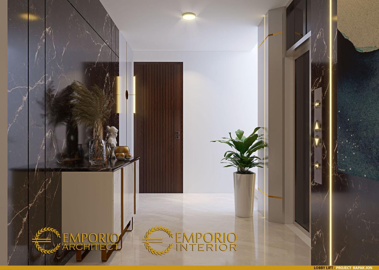 Desain Lobby Lift Rumah Modern 3 Lantai Bapak Jon di Jakarta Selatan ...