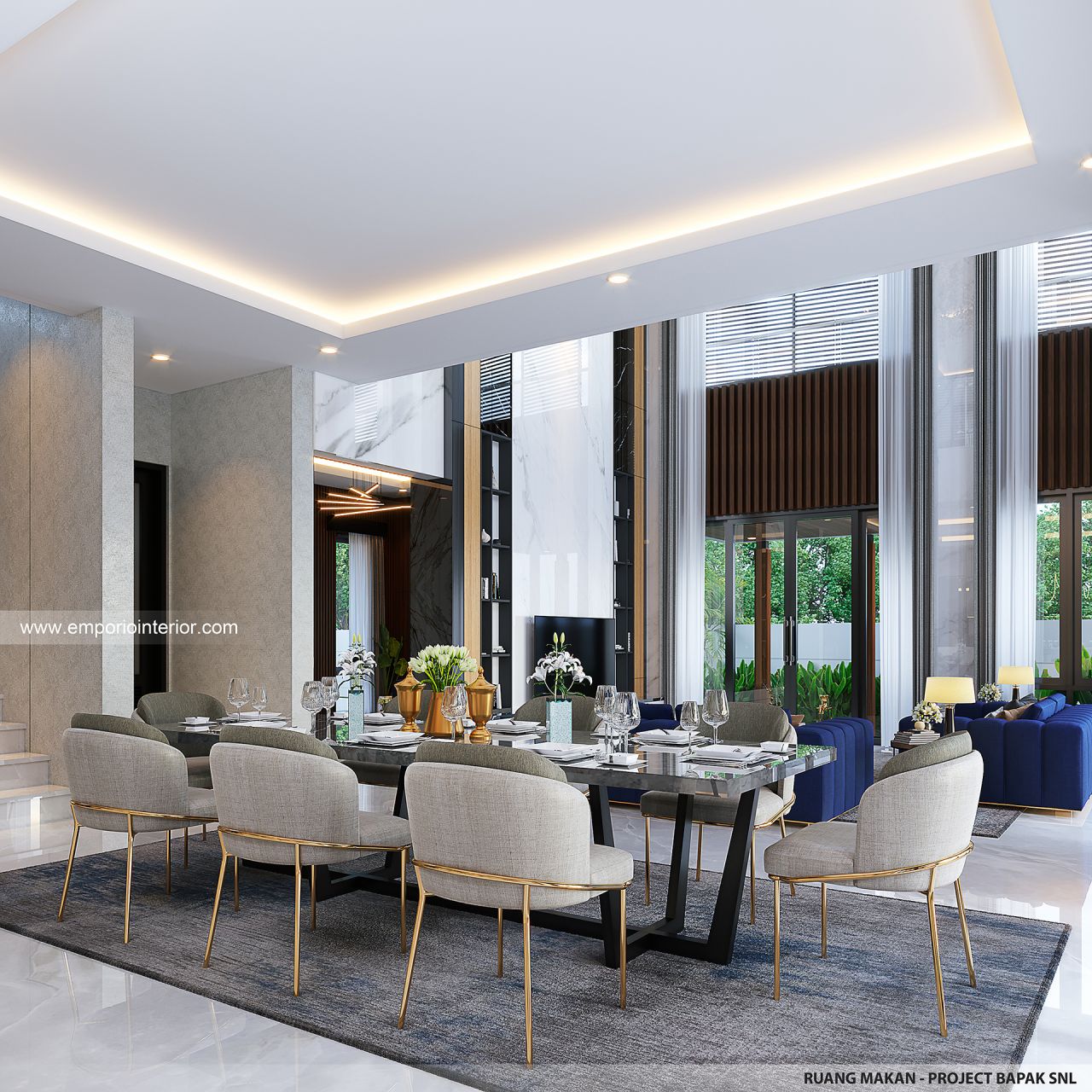 Mr. SNL 1745 Modern House 3 Floors Design - Batam 37860 - Dining Room Design
