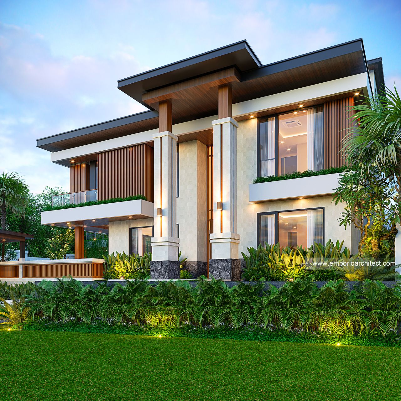 Desain Tampak Depan 2 Rumah Modern 3 Lantai Ibu RGC (DR House) di ...