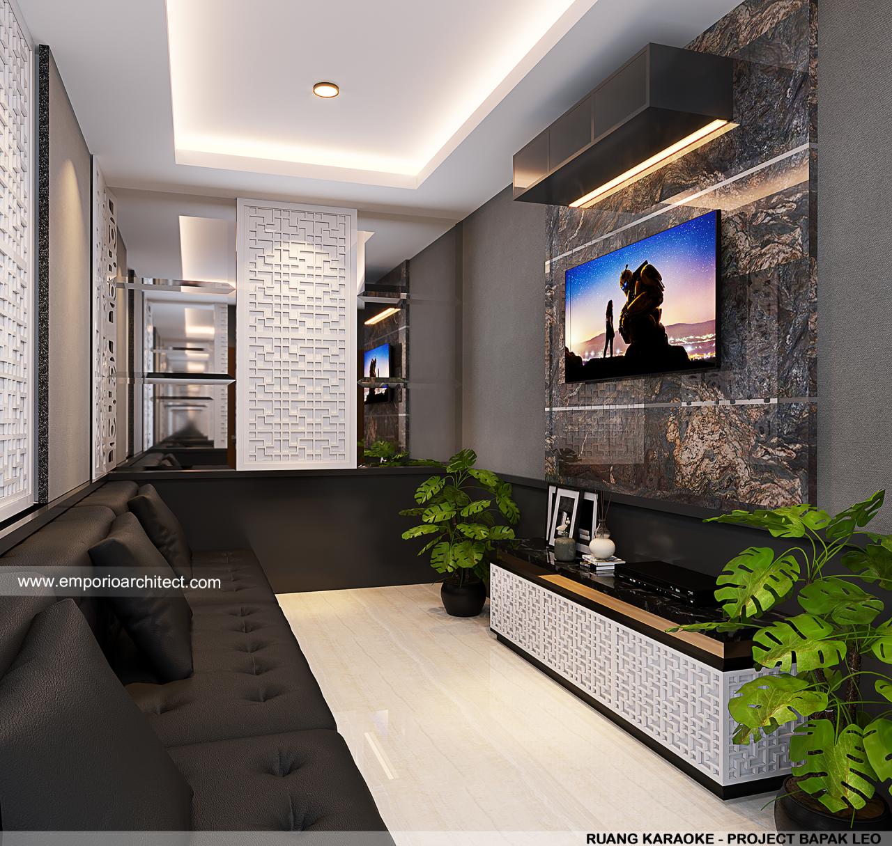 Desain Ruang Karaoke Rumah Modern 3 Lantai Bapak Leo di Jakarta Utara ...