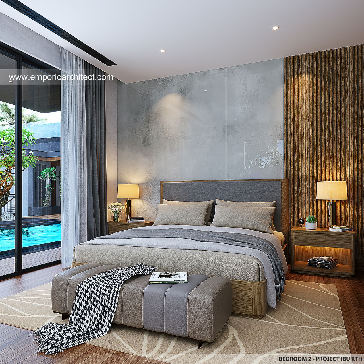 Desain Kamar Tidur 2 Rumah Modern 3 Lantai Ibu KTH di Jepara, Jawa ...