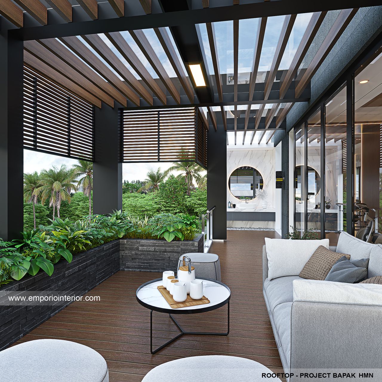 Desain Rooftop Rumah Modern 3 Lantai Bapak HMN 1605 di Samarinda 42847 ...