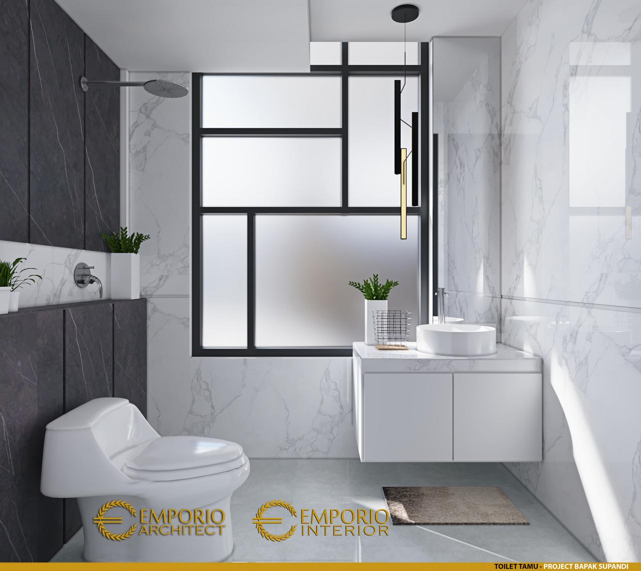 Desain Toilet Tamu Rumah Modern 3 Lantai Bapak Supandi di Jakarta 18467 ...