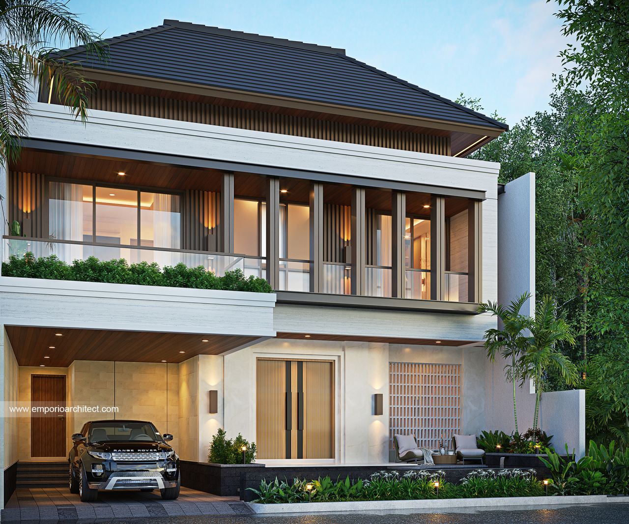 Desain Tampak Depan 3 Rumah Modern 3 Lantai Bapak ADR di Badung, Bali ...