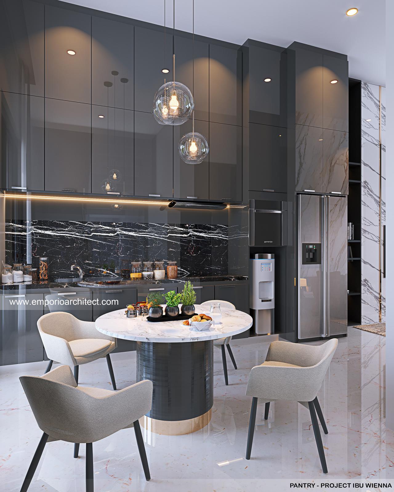 Desain Pantry Rumah Modern 3 Lantai Ibu WNN di Samarinda 30973 - Desain ...