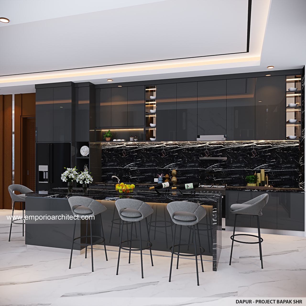 Mr. SHR 1829 Modern House 3 Floors Design - Balikpapan 39824 - Kitchen ...