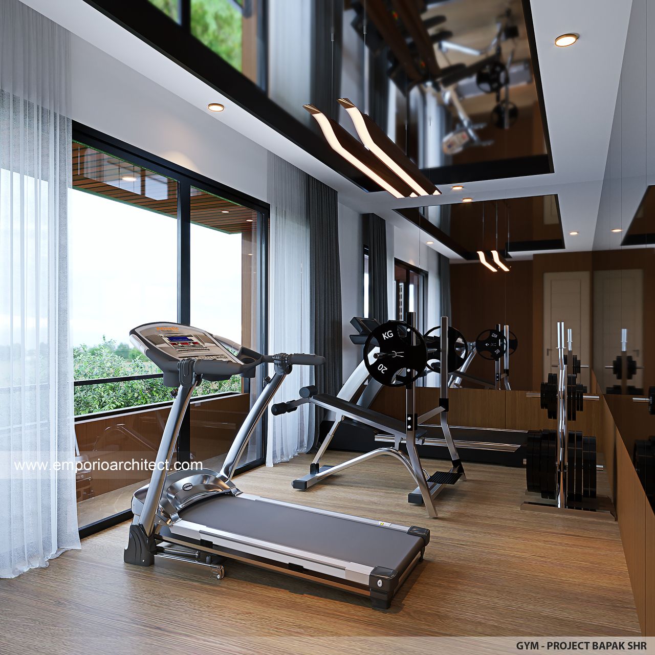 Desain Ruang Gym Rumah Modern 3 Lantai Bapak SHR di Balikpapan 39832 ...