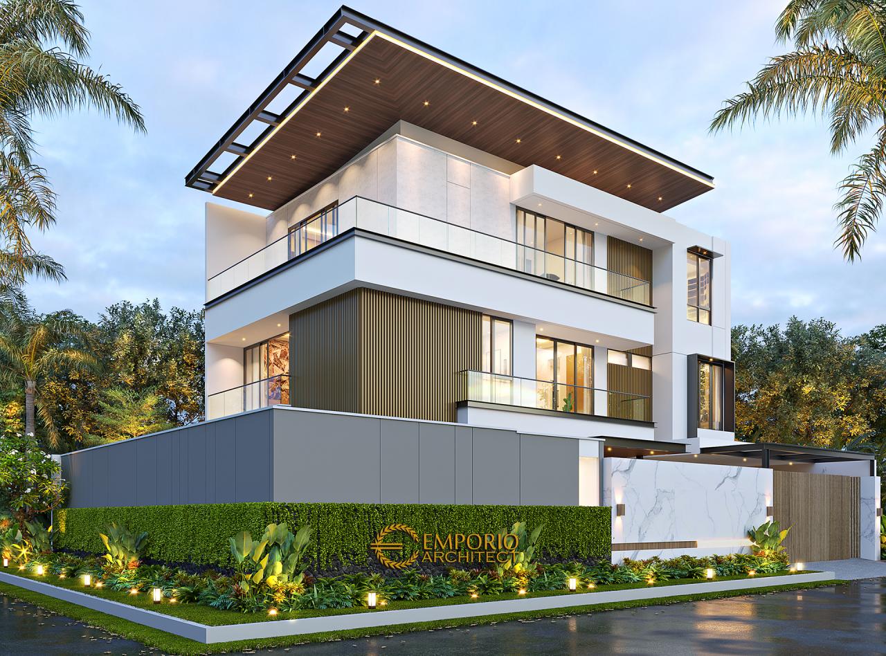 Desain Tampak Hook Dengan Pagar Rumah Modern 3 Lantai Bapak Joseph di ...