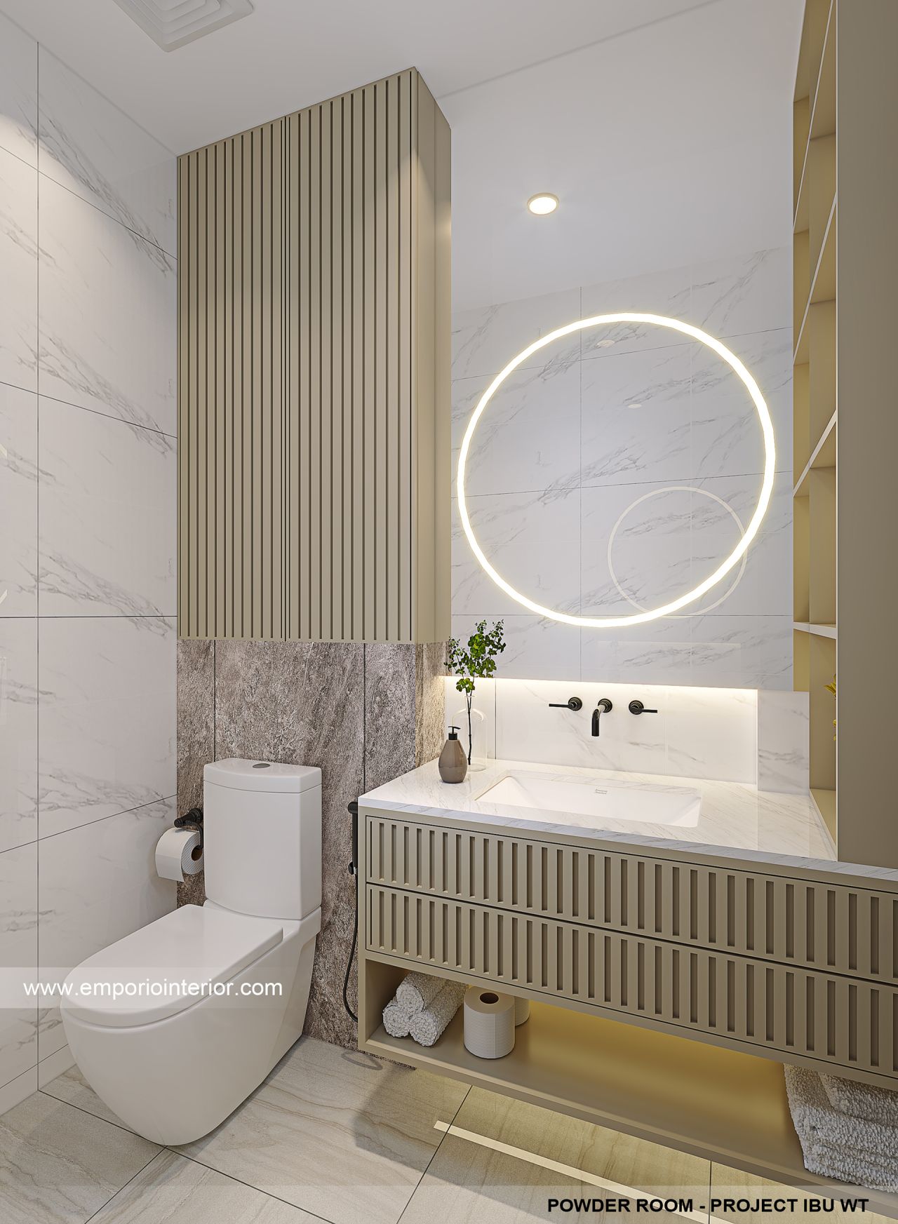 Desain Toilet Tamu Rumah Modern 3 Lantai Ibu WT di Aceh 45448 - Desain ...