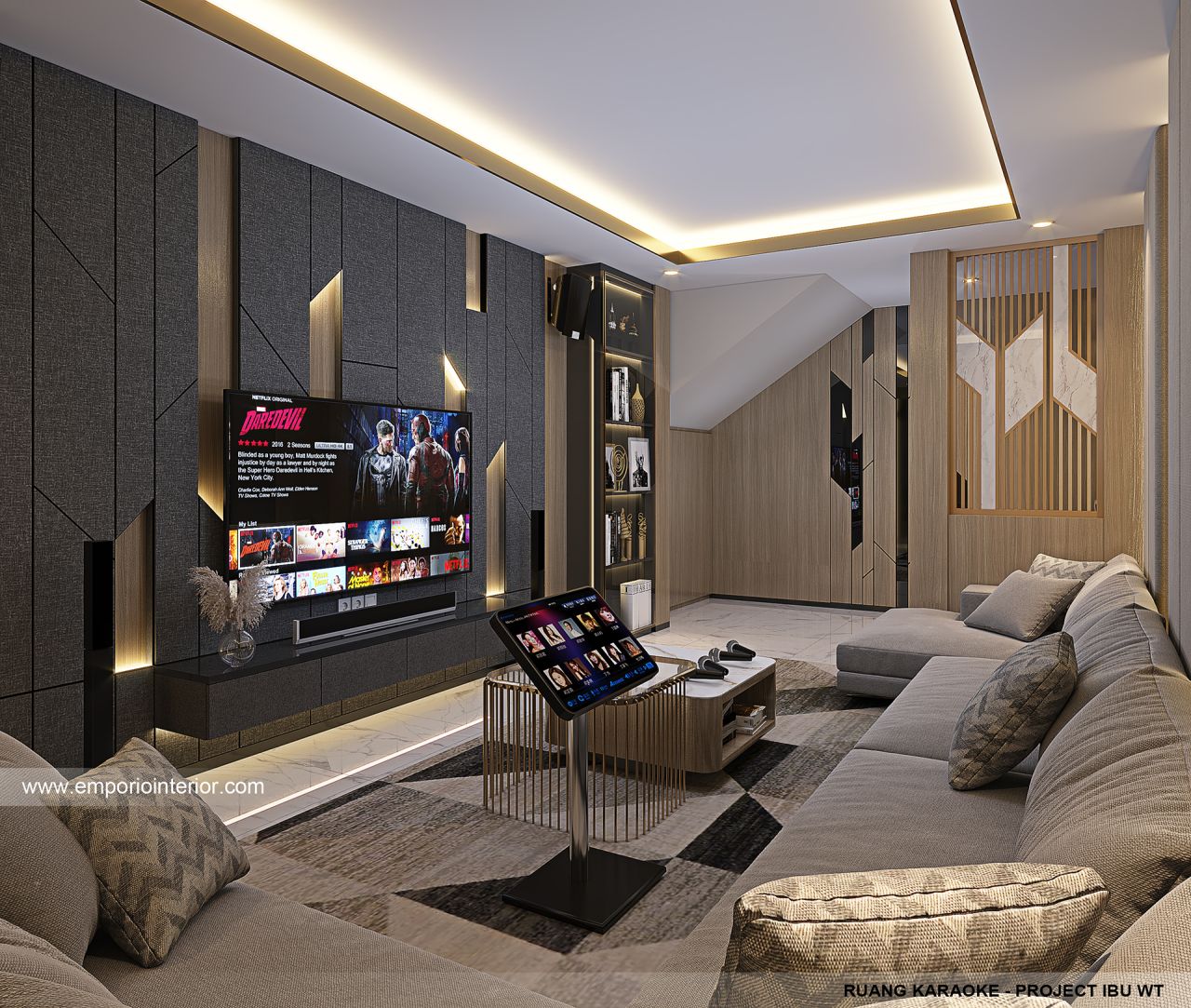 Desain Ruang Karaoke Rumah Modern 3 Lantai Ibu WT di Aceh 45434 ...