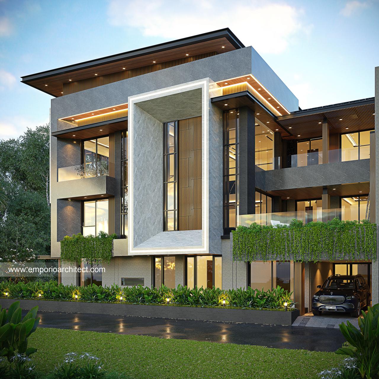 Mrs. RN 2053 Modern House 3 Floors Design - Jambi 33723 - Facade Design