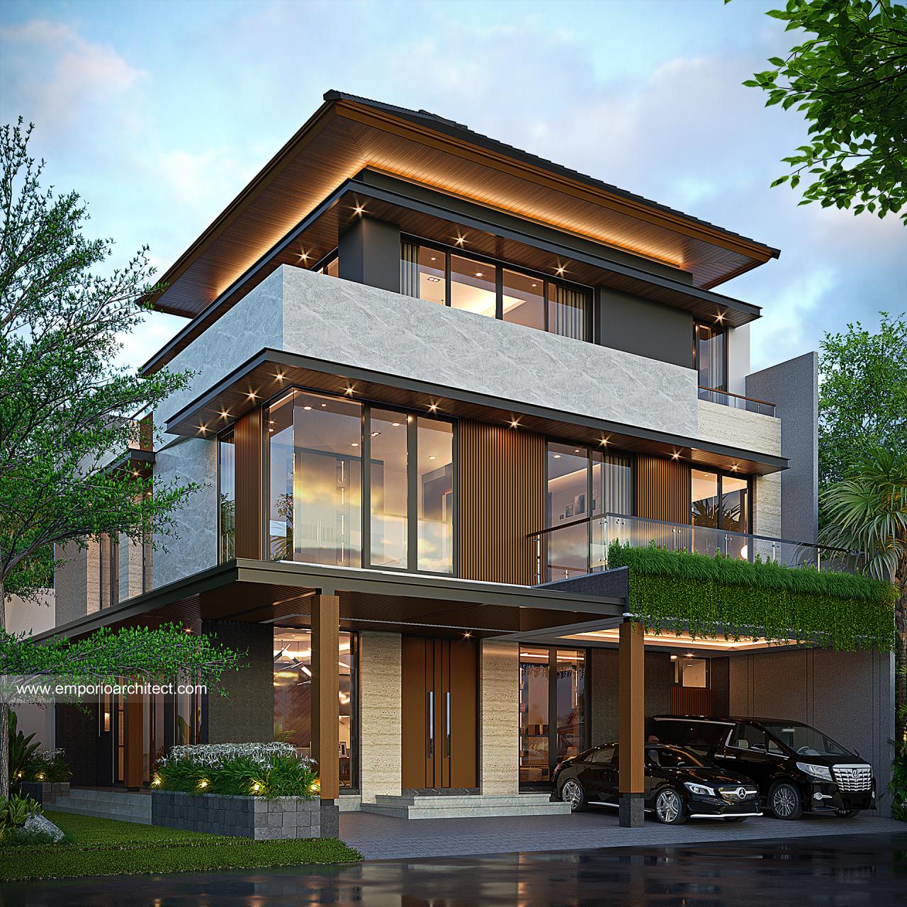 Desain Rumah Modern 3 Lantai Ibu SL 1651 di Tangerang Selatan