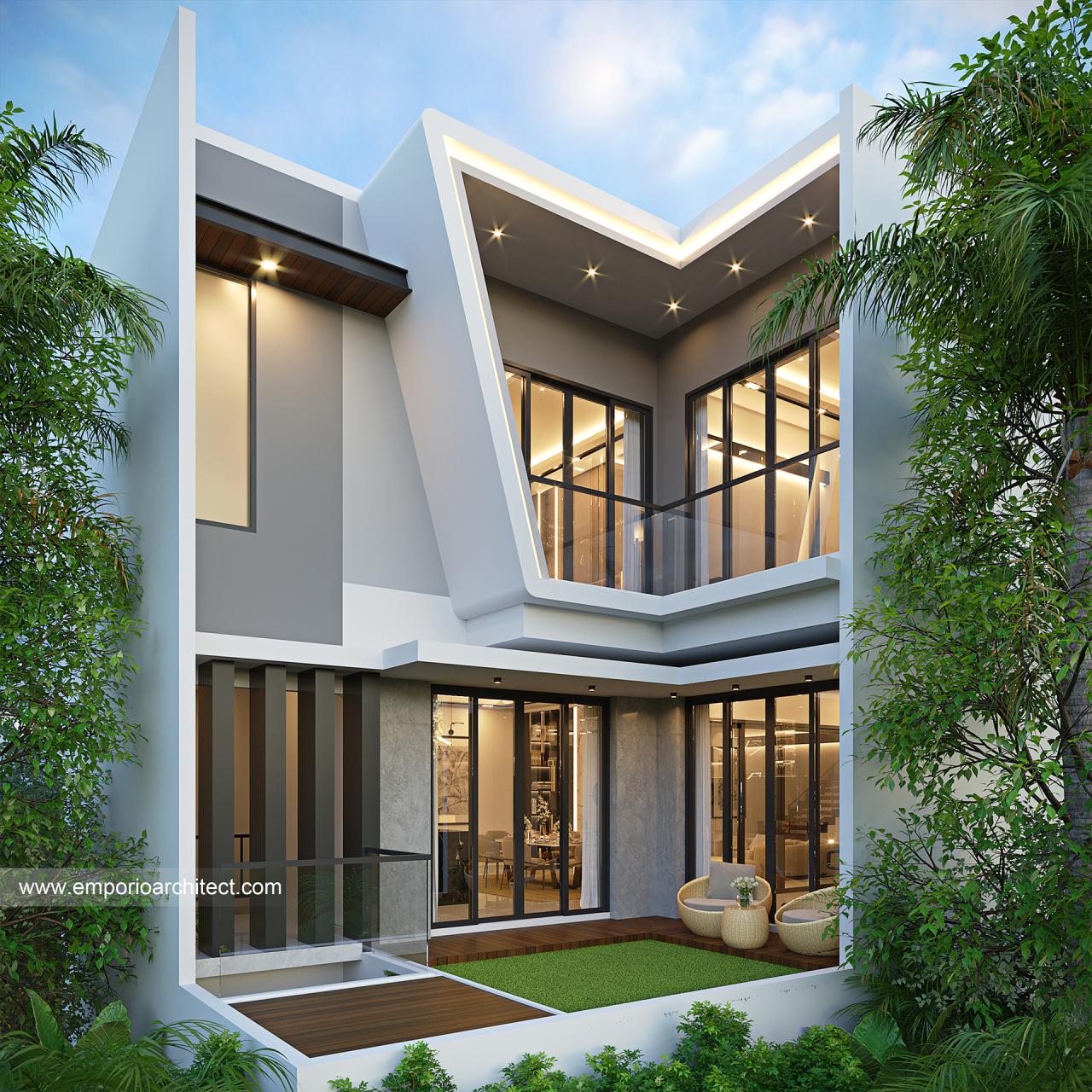 Desain Tampak Belakang Rumah Modern 3 Lantai Bapak MLN di Jakarta Barat ...
