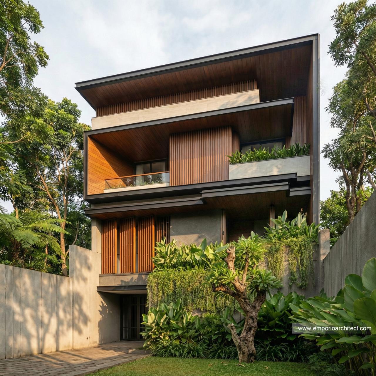 Desain Rumah Modern 3 Lantai Ibu BLL 2307 di Jakarta Selatan