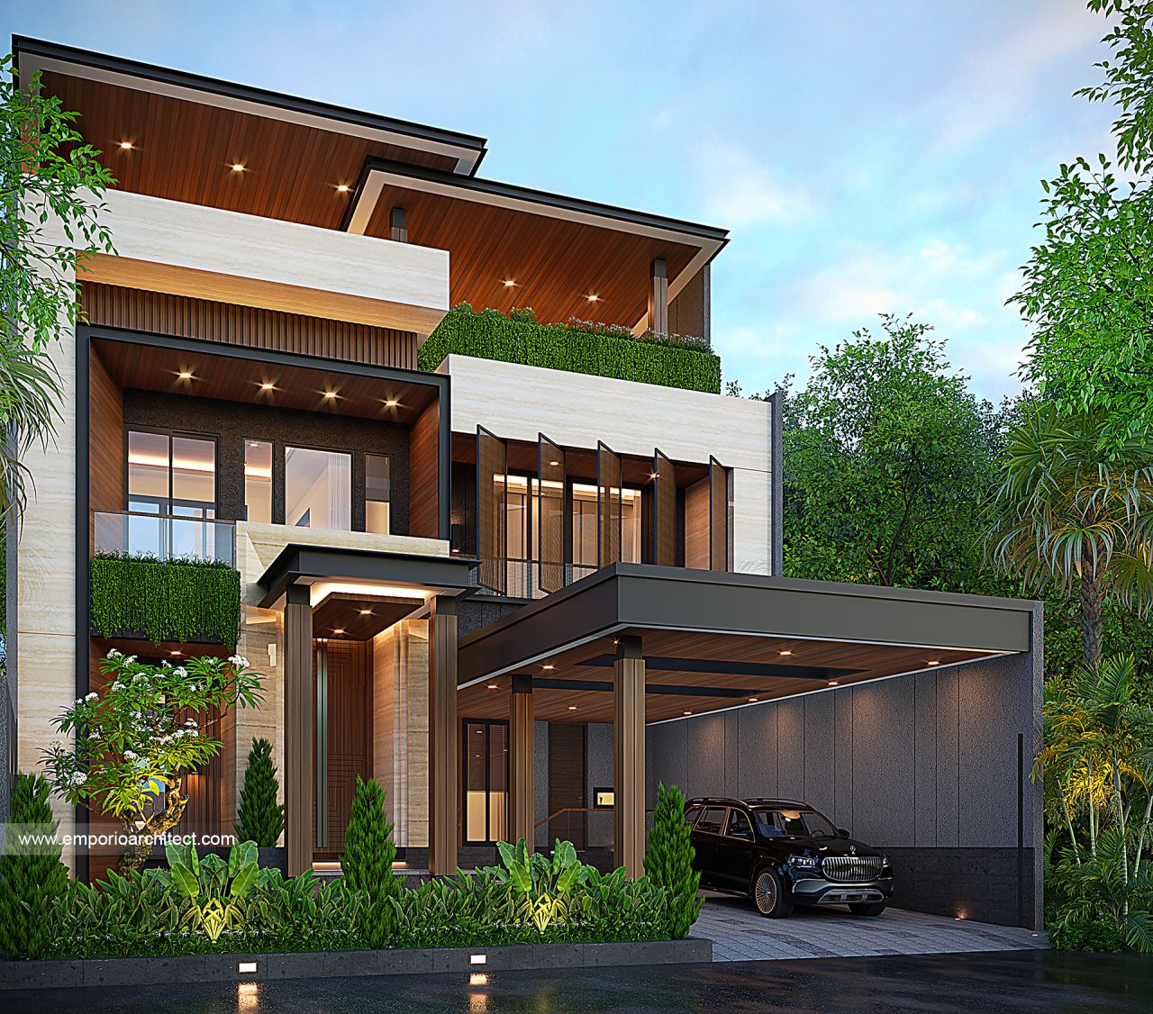 Mr. DSD 1931 Modern House 3 Floors Design - Jakarta Barat 42078 - Front ...
