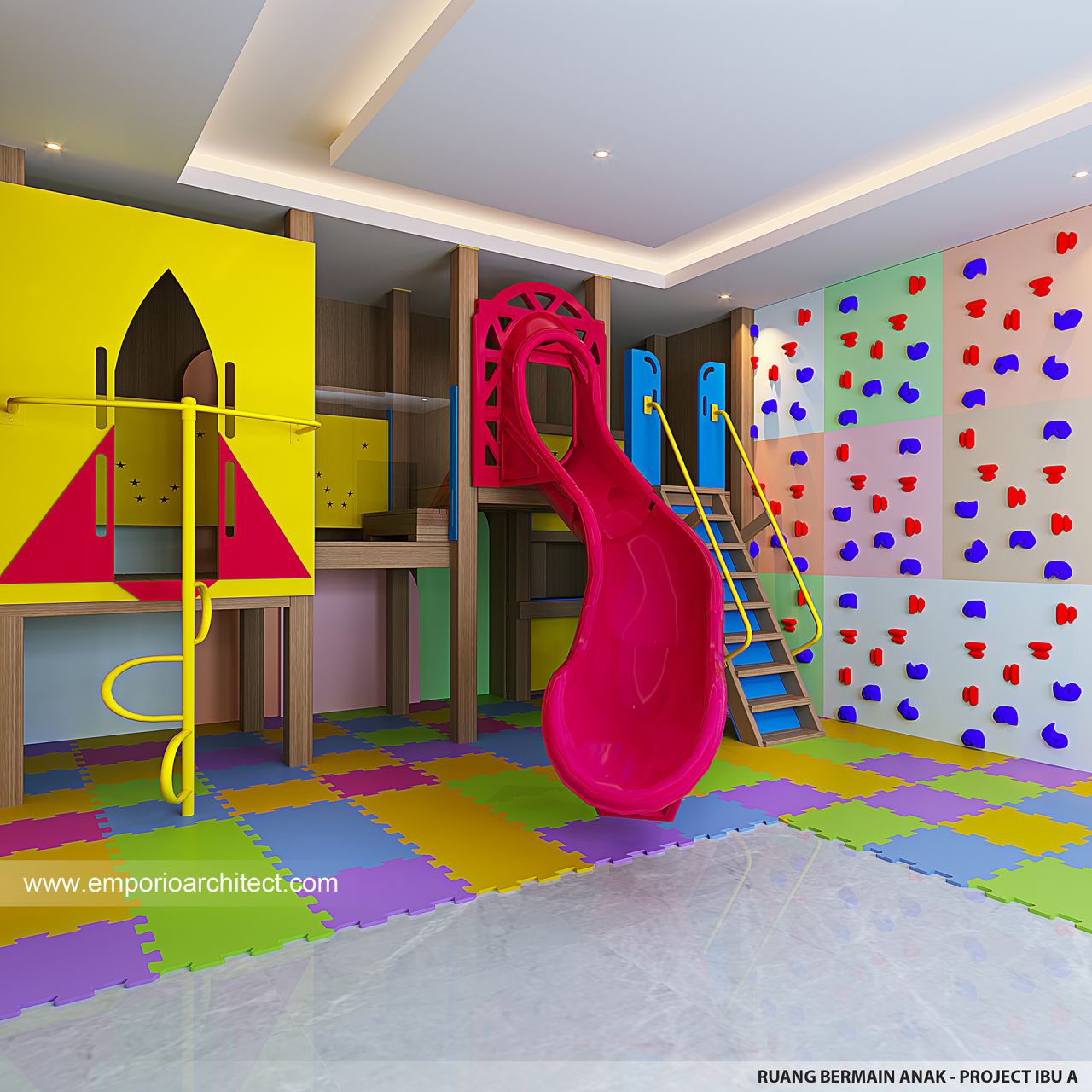Desain Ruang Bermain Anak Rumah Modern 3 Lantai Ibu A II di BSD ...