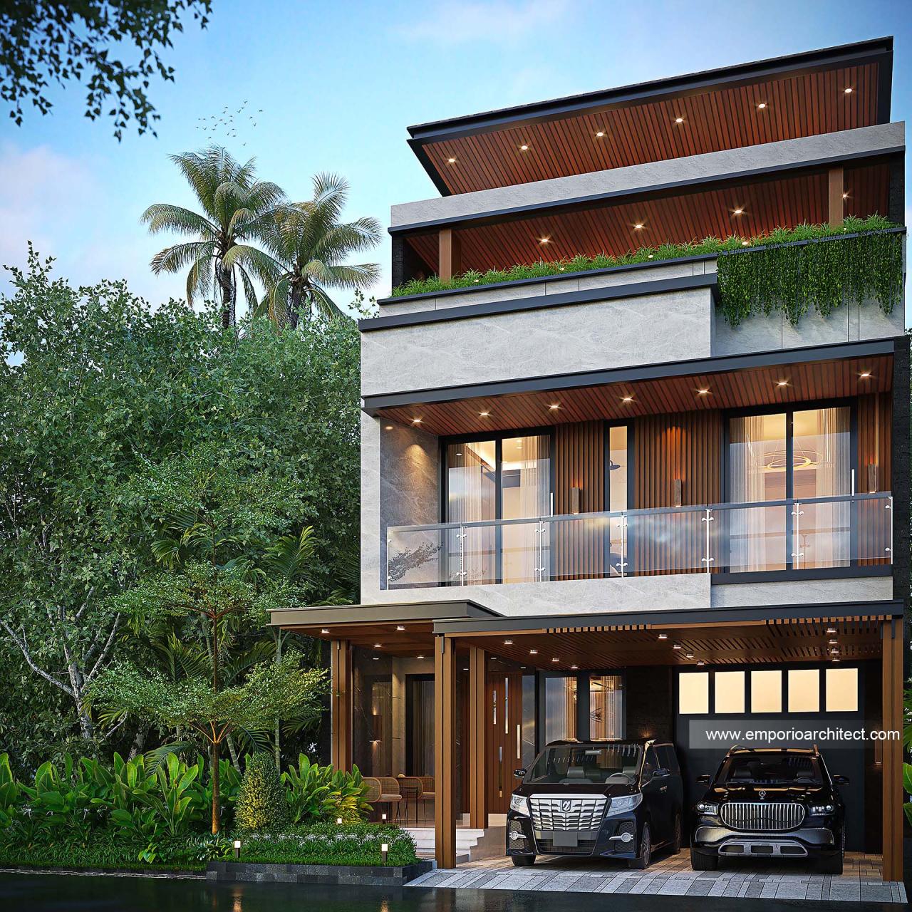 Desain Tampak Depan 2 Rumah Modern 3 Lantai Bapak HND di Bandung 34658 ...