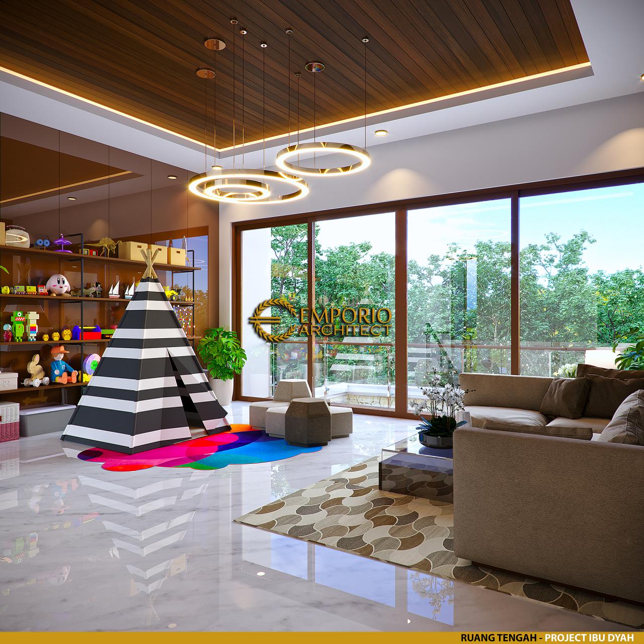 Desain Ruang Tengah Rumah Modern 3 Lantai Ibu Dyah di Bandung, Jawa ...