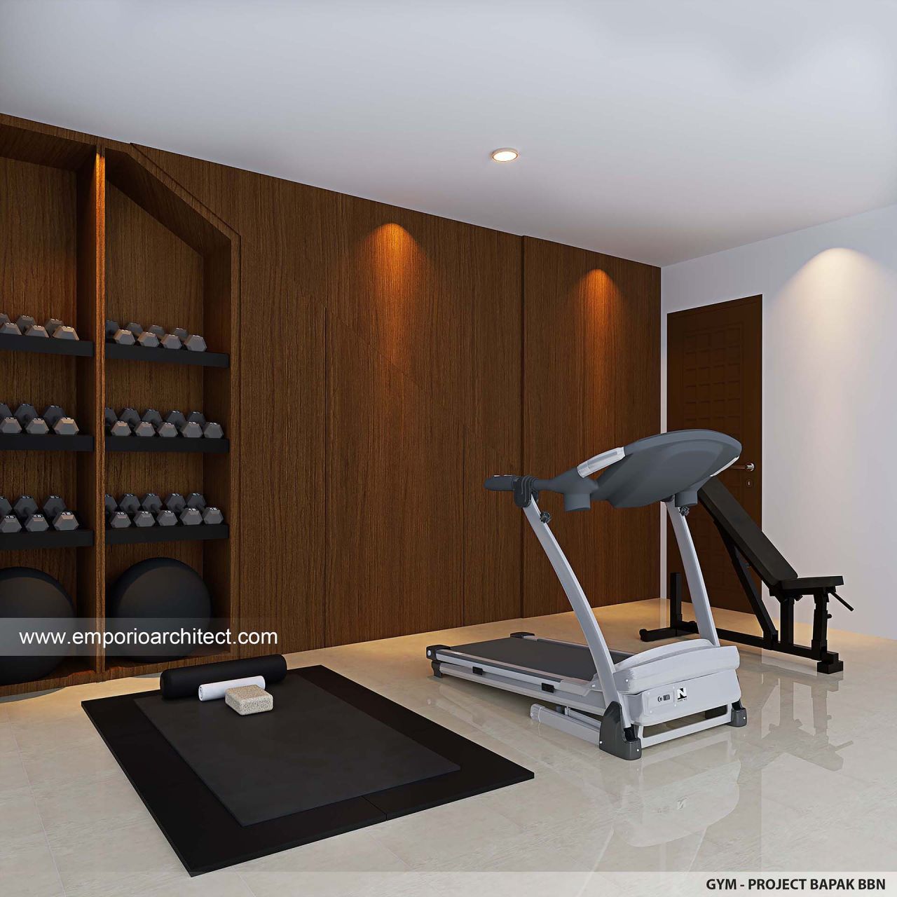 Desain Ruang Gym Rumah Modern 3 Lantai Bapak BBN di Jakarta 38096 ...
