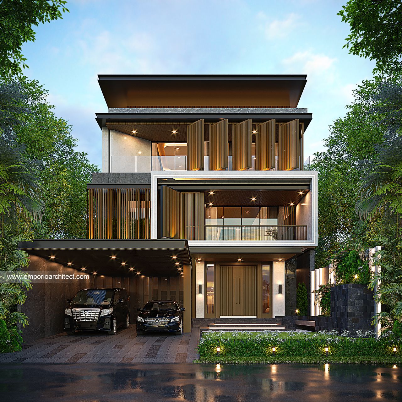 Mrs. LVN 2130 Modern House 3 Floors Design - Semarang 45370 - House Facade