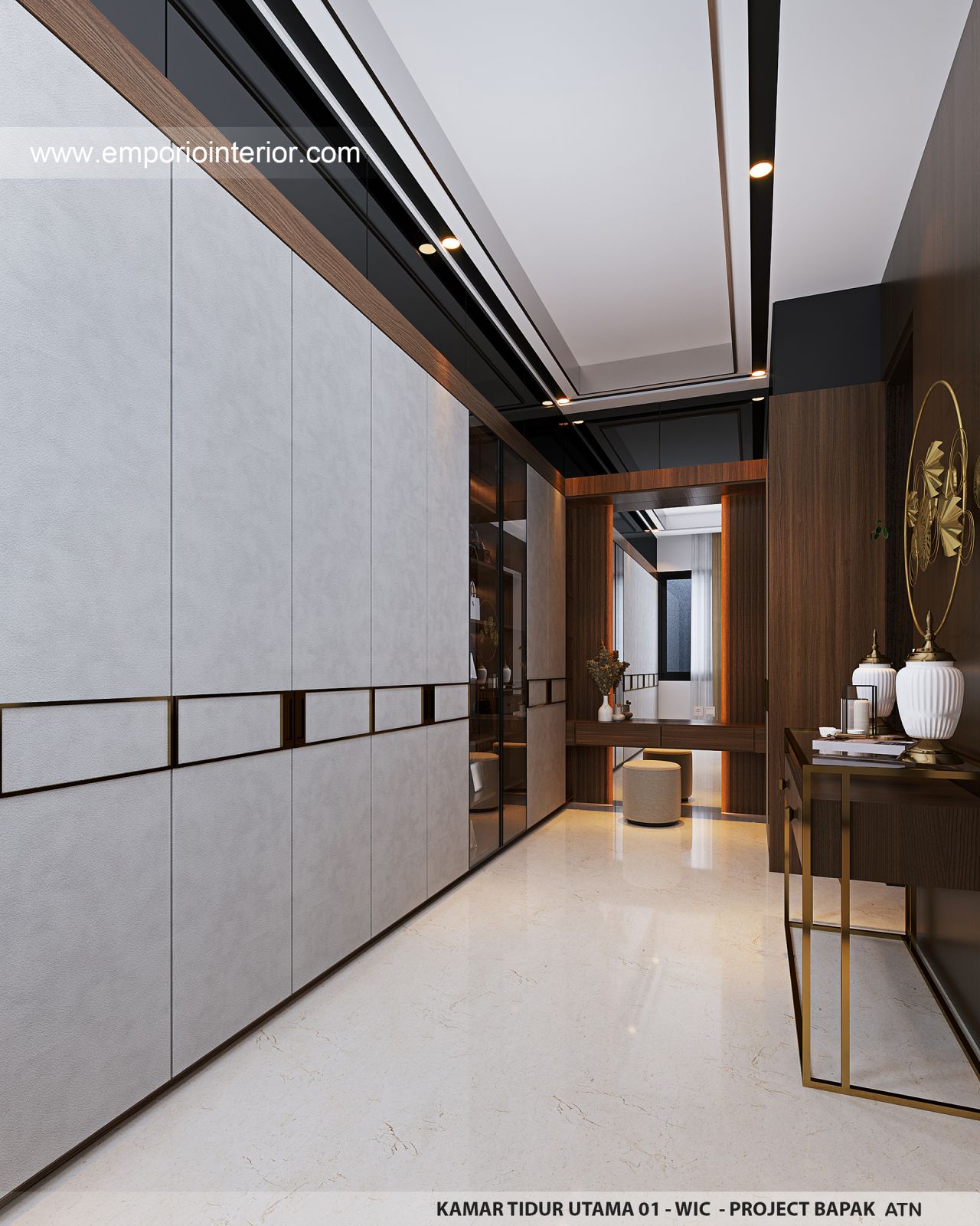 Desain WIC Kamar Tidur Utama 1 Rumah Modern 3.5 Lantai Bapak ATN 1504 ...