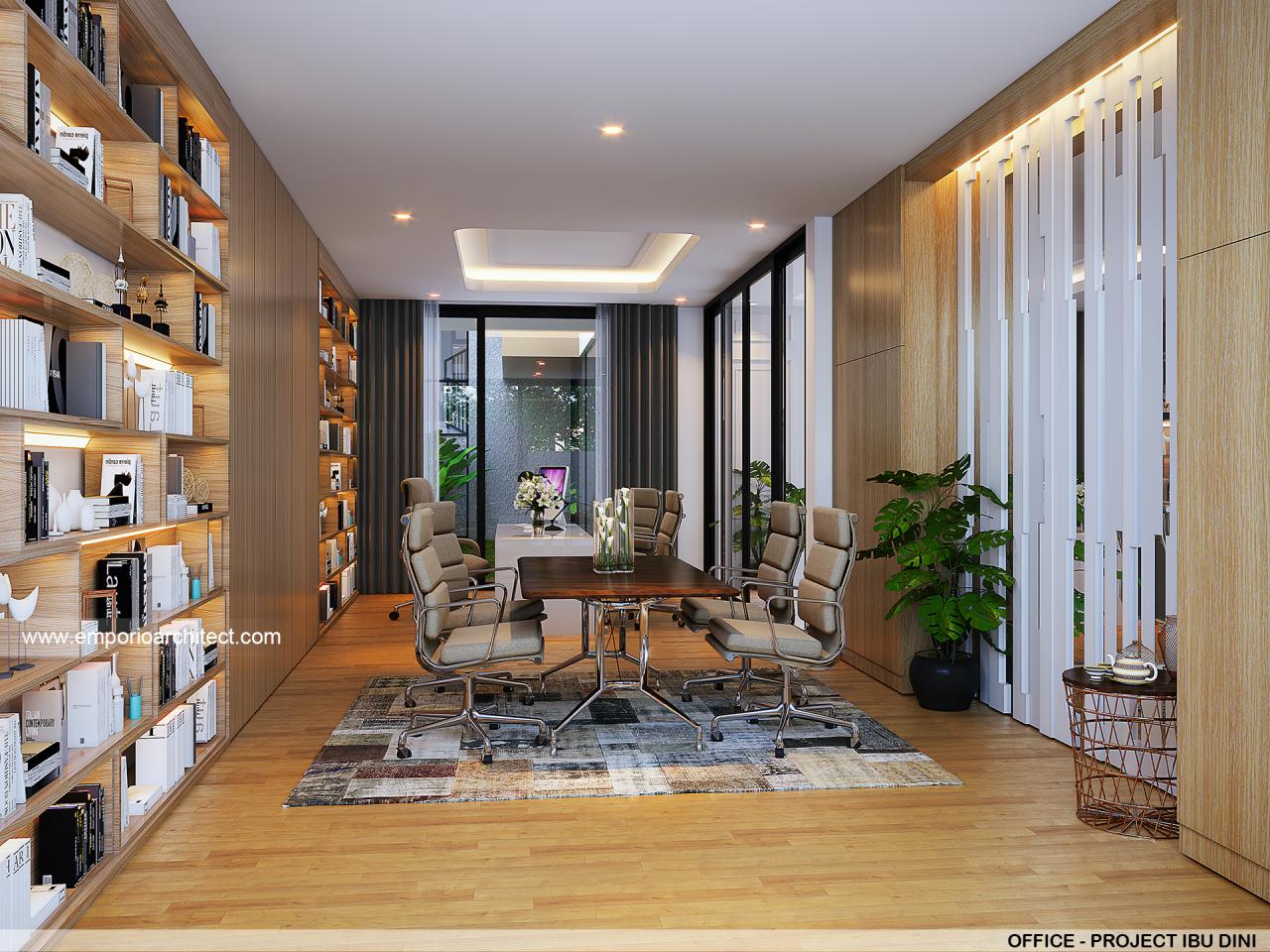 Desain Ruang Kerja (Kantor) Rumah Modern 3.5 Lantai Ibu Dini di ...