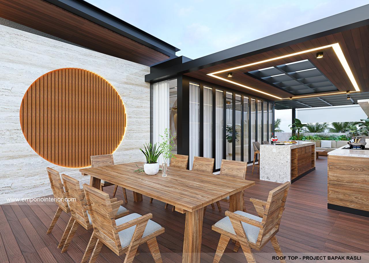 Desain Area Rooftop Rumah Modern 3.5 Lantai Bapak RSL di Jakarta 31800 ...