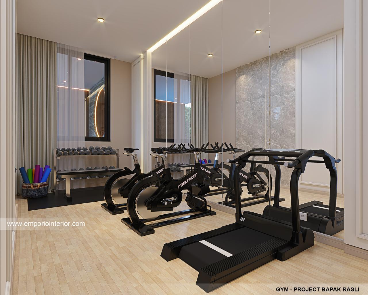 Desain Gym Area Rumah Modern 3.5 Lantai Bapak RSL di Jakarta 31770