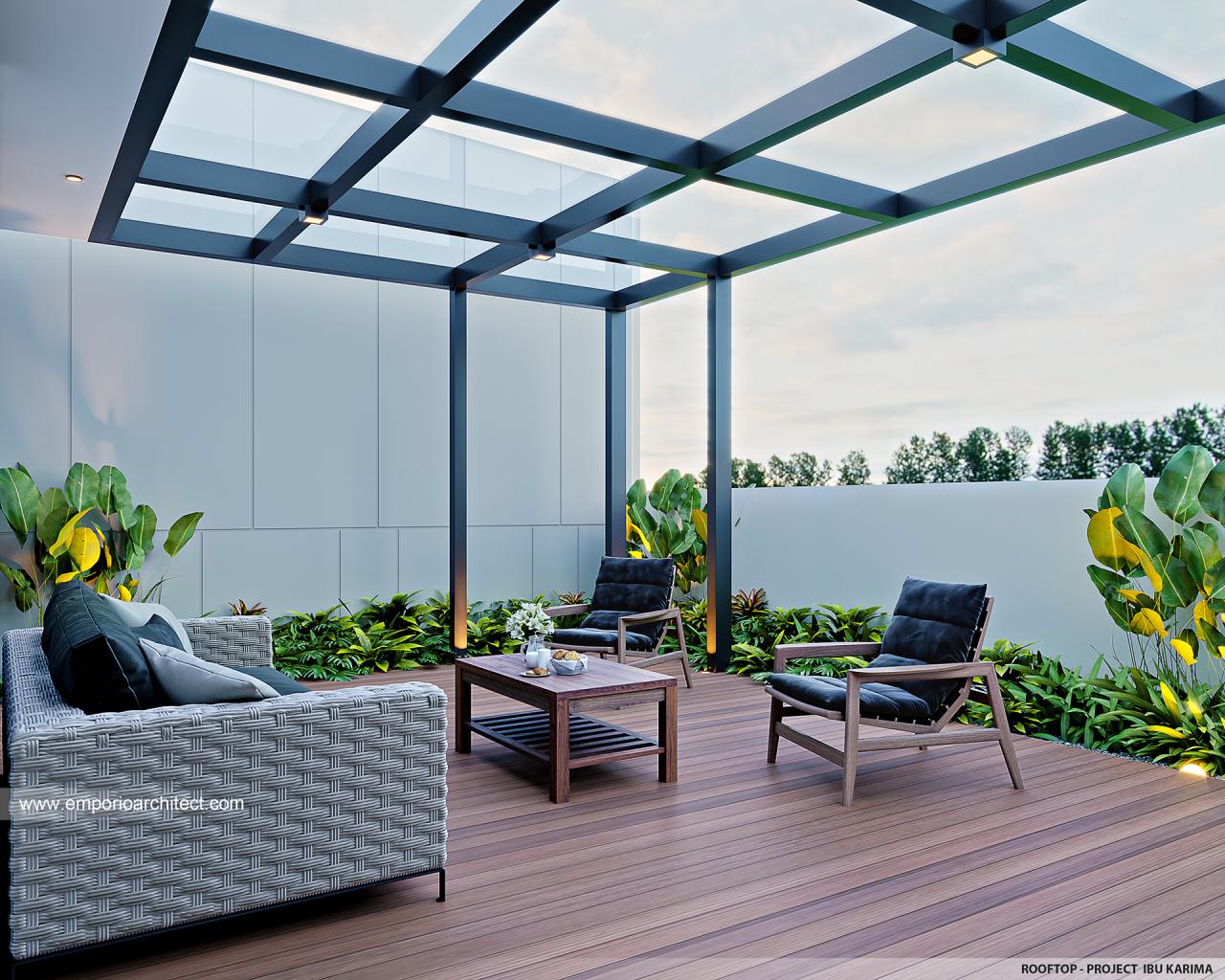 Desain Rooftop Rumah Modern 3.5 Lantai Ibu KRM di Jakarta Selatan 24929 ...