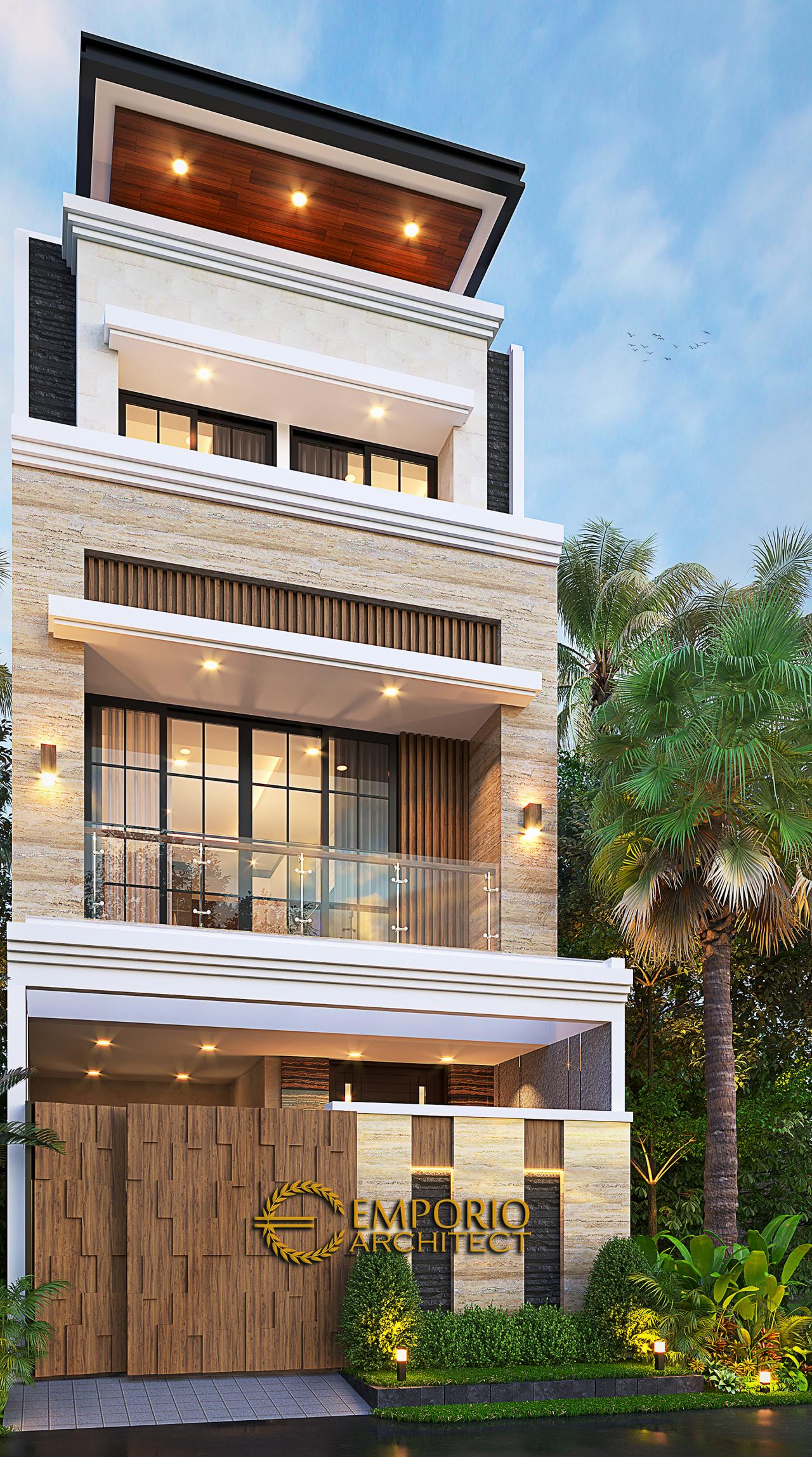 Desain Tampak Depan Dengan Pagar Rumah Modern 3.5 Lantai Bapak Alex di ...