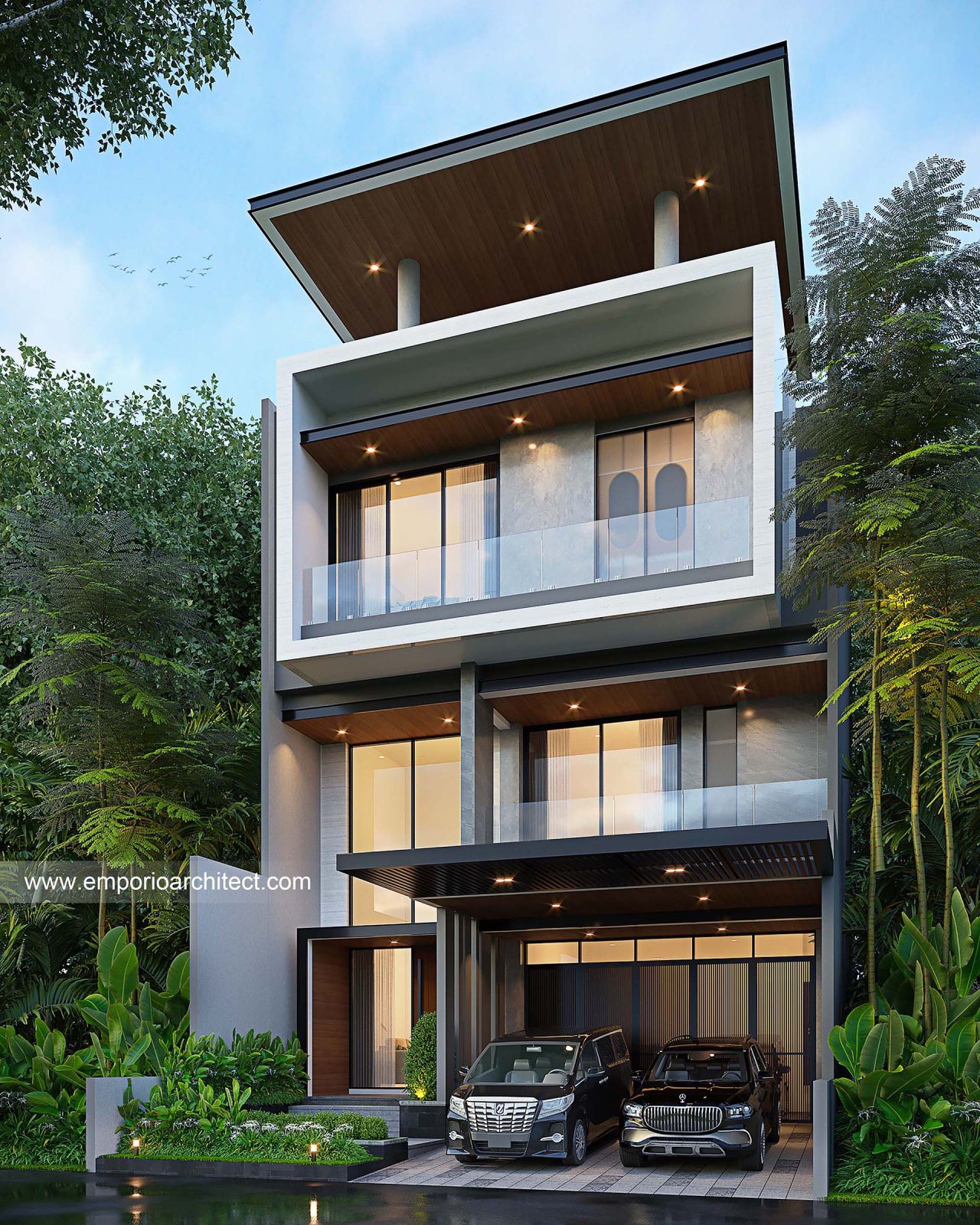Mr. UMN Modern House 4 Floors Design - PIK, Jakarta Utara 44380 - Front ...
